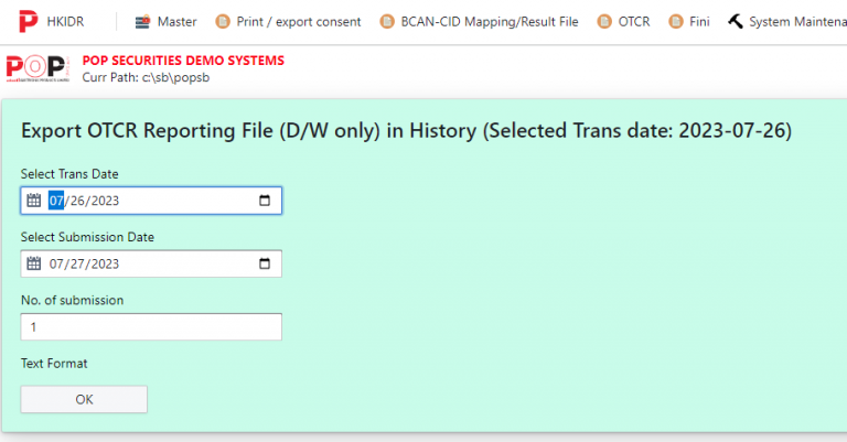 OTCR 場外證券交易匯報制度 – Pop Electronic Products Limited
